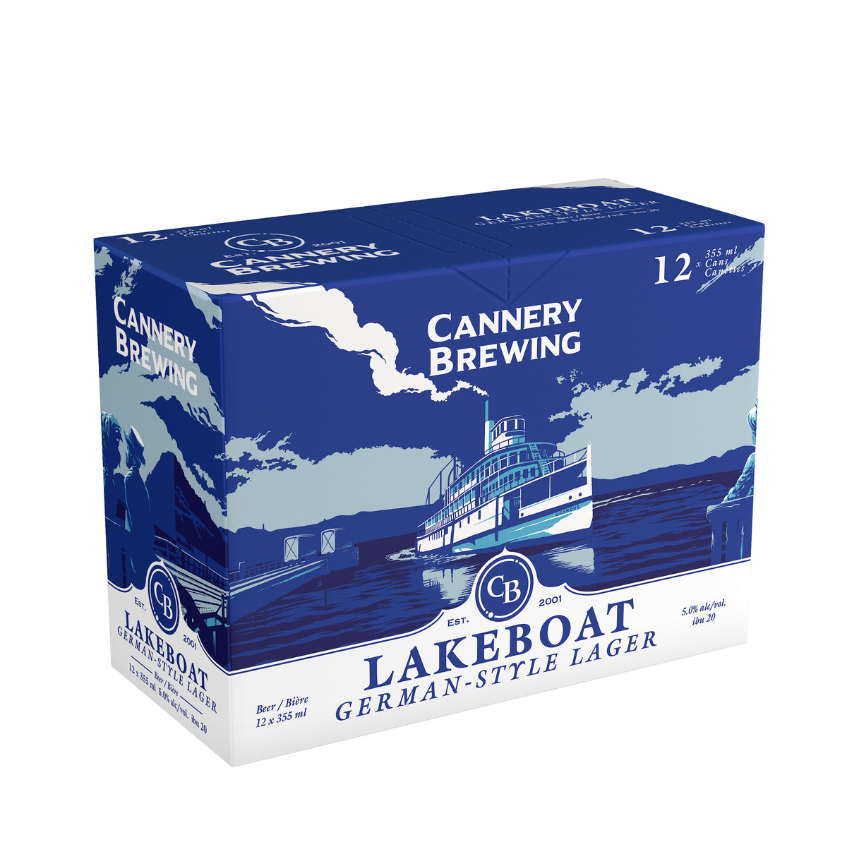 Lakeboat Lager 12 pack (355ml cans) – Cannery Brewing Co.