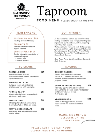 Menu – Cannery Brewing Co.